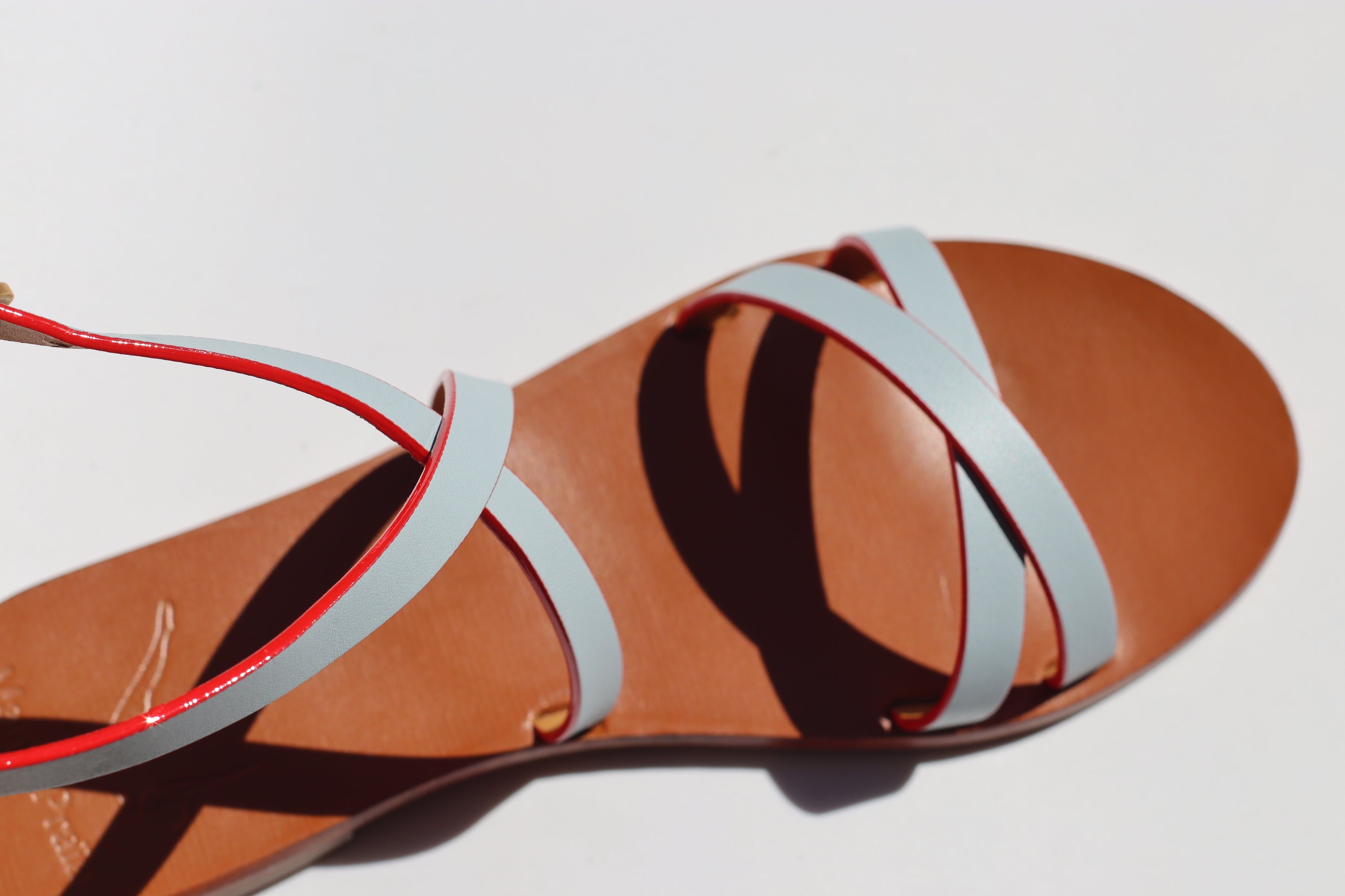 Women's light blue flat sandals – Mama Praïa